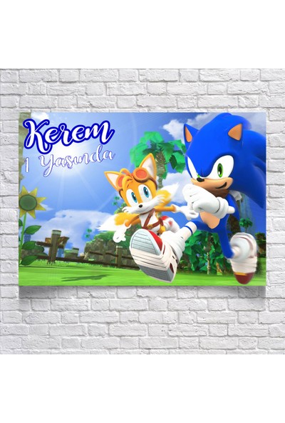 Sare Design Sonic Temalı Doğum Günü Parti Afişi