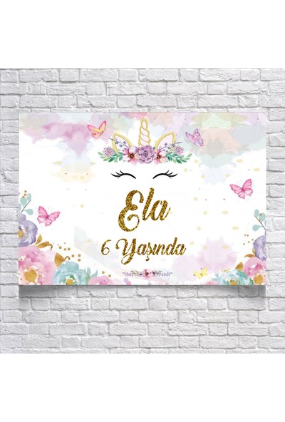 Sare Design Unicorn Temalı Doğum Günü Parti Afişi 70 x 100 cm