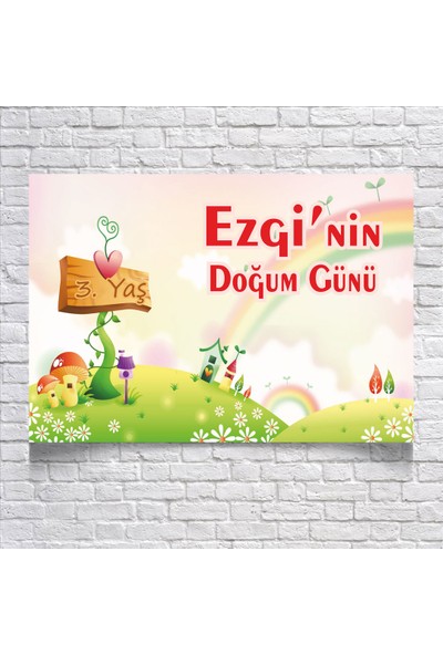 Sare Design Gökkuşağı Temalı Doğum Günü Parti Afişi 50 x 70 cm