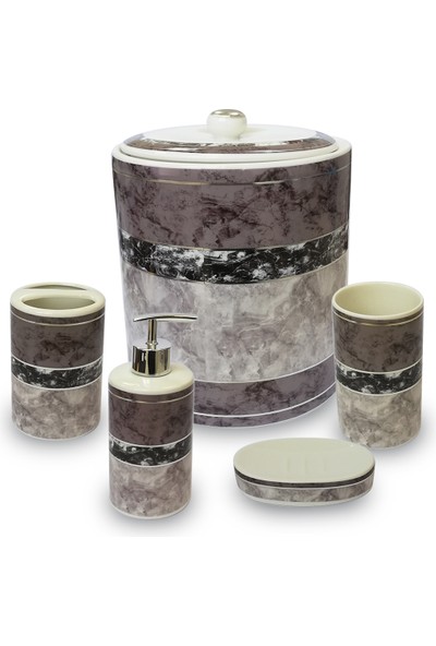 Arow Porselen Banyo Takımı 5 Parça Arow Porselen Banyo Takımı 5 Parça