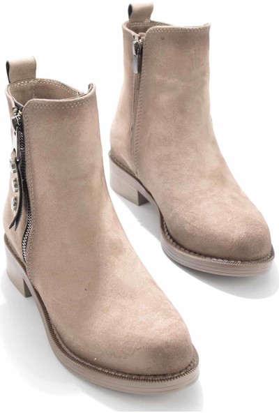 Bambi Vizon Süet Kadın Bot & Bootie K02885020302