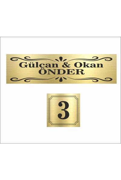 Baskı Adresi Isme Özel Metal Gold Kapı Isimliği ve Kapı Numarası Model 5 Baskı Adresi Isme Özel Metal Gold Kapı Isimliği ve Kapı Numarası Model 5