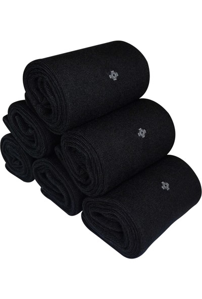 MANICA Erkek Bambu Kışlık Soket Çorap 6 Çift - Siyah