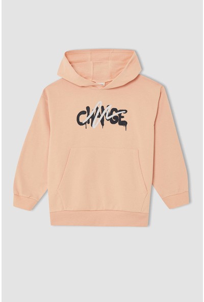 DeFacto Erkek Çocuk Regular Fit Slogan Sırt Baskılı Kapüşonlu Kanguru Cepli Sweatshirt W2064A621WN DeFacto Erkek Çocuk Regular Fit Slogan Sırt Baskılı Kapüşonlu Kanguru Cepli Sweatshirt W2064A621WN