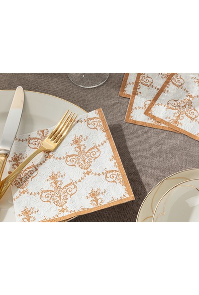 English Home Royal Damask Kağıt 20'li Kağıt Peçete 33 x 33 cm Rose Gold English Home Royal Damask Kağıt 20'li Kağıt Peçete 33 x 33 cm Rose Gold