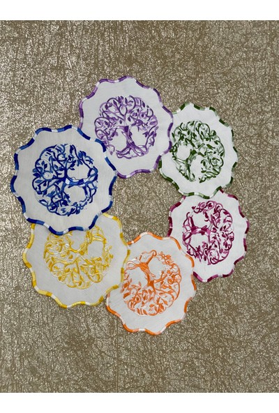 Bernoli Yaşam Ağacı Kokteyl Peçetesi Sunumluk 6 Lı Rengarenk Takım Turuncu (Bardak Altlıgı) Bernoli Yaşam Ağacı Kokteyl Peçetesi Sunumluk 6 Lı Rengarenk Takım Turuncu (Bardak Altlıgı)