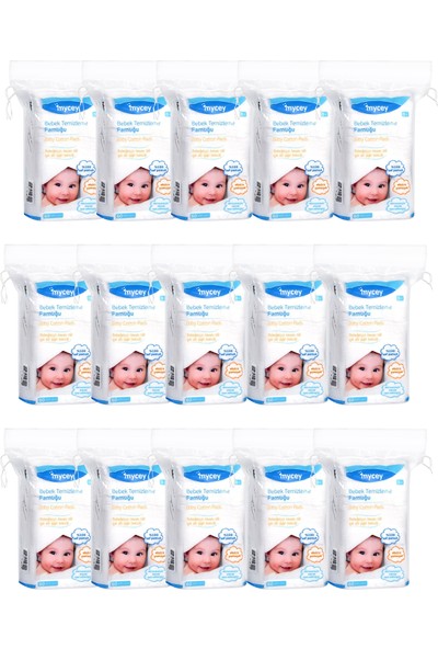 Mycey Bebek 15'li Temizleme Pamuğu 900 Adet Mycey Bebek 15'li Temizleme Pamuğu 900 Adet