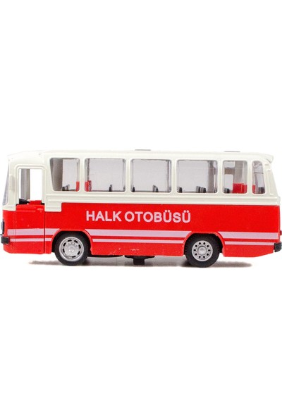 Cstars Cs-12 Metal Kasa Die-Cast Halk Otobüsü Oyuncak 15 cm Çek Bırak