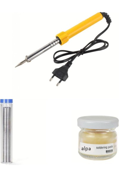 Usin 30W Elektrikli Havya Lehim Kalemi + Lehim Teli + Pasta Usin 30W Elektrikli Havya Lehim Kalemi + Lehim Teli + Pasta