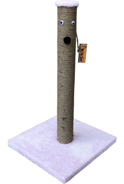 Brt Pet Peluş Kedi Tırmalama Tahtası - 52 Cm-Beyaz