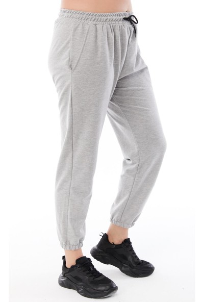 Siyezen Büyük Beden Gri Basic Eşofman Altı