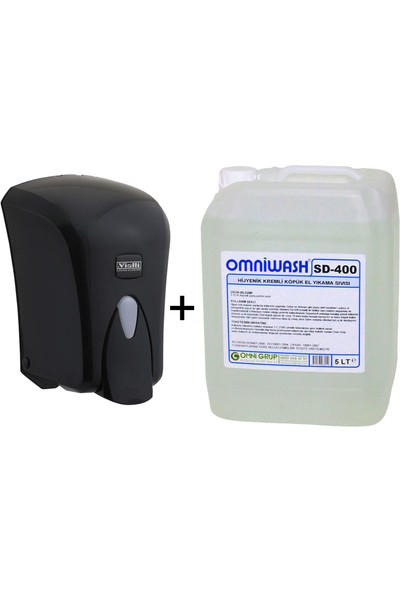 Omniwash SD-400 5 L Köpük Sabun+ Vialli F6B Siyah Köpük Dispenser Omniwash SD-400 5 L Köpük Sabun+ Vialli F6B Siyah Köpük Dispenser
