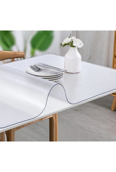 Okan Oto Şeffaf Mika Pvc Kırılmaz Masa Örtüsü 0.80 mm Kalınlık 140 cm En 1 mt