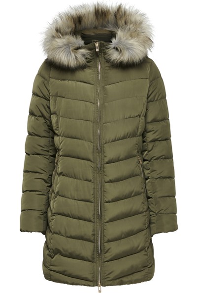 Only Onlnewellan Quılted Hood Fur Coat Otw Kalamata