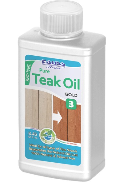 Tauss Marine Teak Oıl / Gold (Solventsiz Natürel Tik Yağı) 250 ml Tauss Marine Teak Oıl / Gold (Solventsiz Natürel Tik Yağı) 250 ml