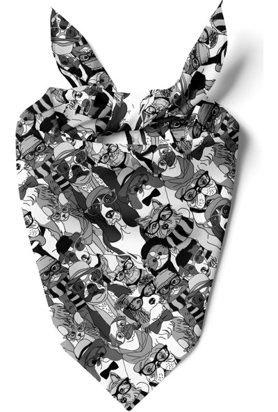 Köpek Bandana, Köpekler Için Yıkanabilir ve Ayarlanabilir Bandana Siyah