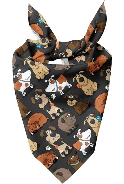 Köpek Bandana, Köpekler Için Yıkanabilir ve Ayarlanabilir Bandana Kahverengi