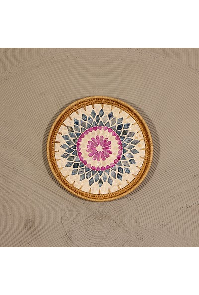 Renesse Home Kampala Sedefli Rattan Tepsi (30CM) Renesse Home Kampala Sedefli Rattan Tepsi (30CM)