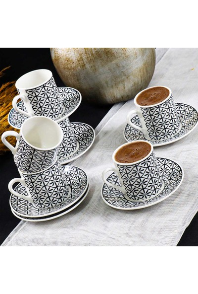 Porsima YX02-E 12 Parça Türk Kahvesi Fincan Takımı