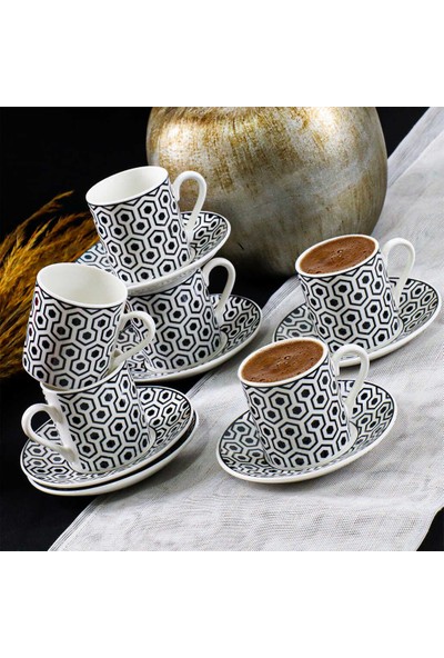 Porsima YX02-F 12 Parça Türk Kahvesi Fincan Takımı