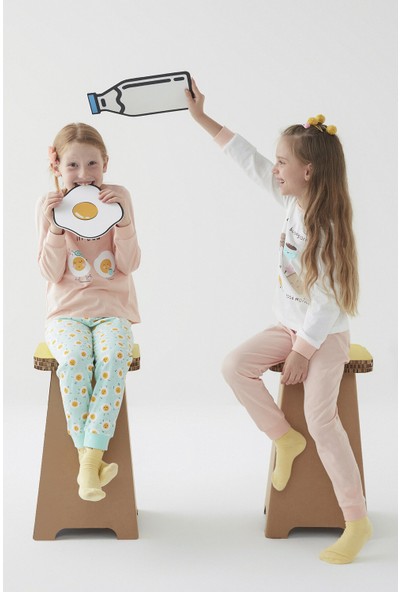 Penti Çok Renkli Kız Çocuk Cute Egg 4lü Pijma Takımı