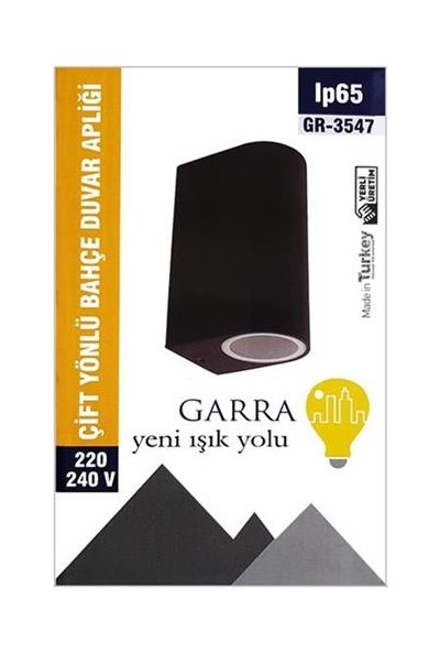 Garra Çift Yönlü Dekoratif Duvar Aplik - Siyah