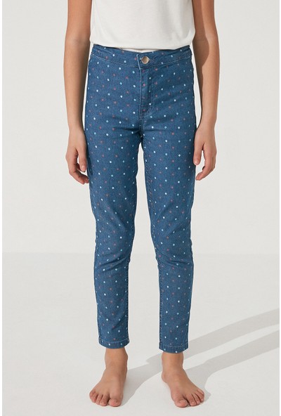 Penti Denım Blue Kız Çocuk Polka Dot Tayt Penti Denım Blue Kız Çocuk Polka Dot Tayt