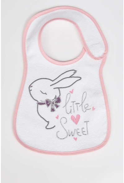 DeFacto Kız Bebek Tavşan Baskılı Mama Önlüğü W3736A221AU