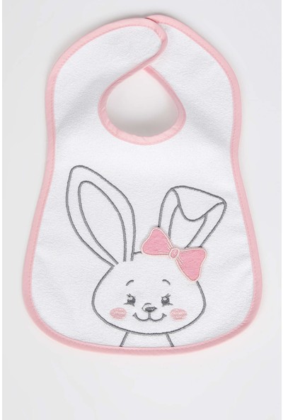 DeFacto Kız Bebek Tavşan Baskılı Mama Önlüğü W3737A221AU