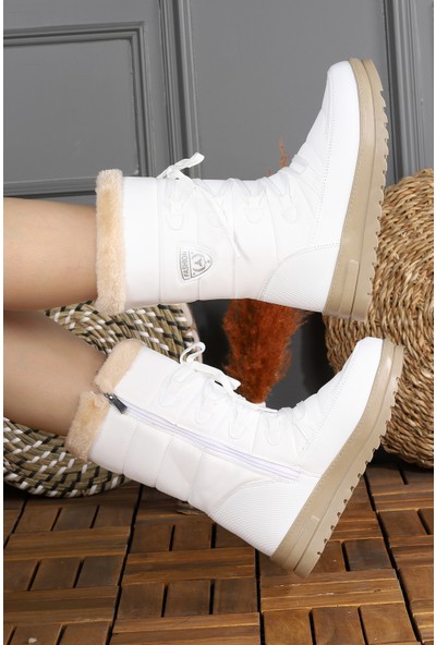 Ayakland Twg 995 Kışlık Içi Termal Kürklü Bayan Kar Bot Ayakkabı Beyaz Ayakland Twg 995 Kışlık Içi Termal Kürklü Bayan Kar Bot Ayakkabı Beyaz