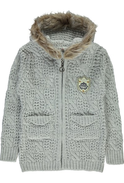 Civil Girls Kız Çocuk Kapüşonlu Hırka 6-9 Yaş Gri