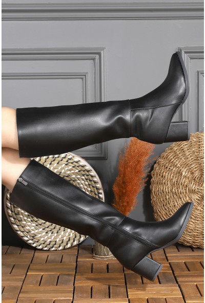 Woggo Flrn 816 Cilt 6 cm Topuk Kadın Çizme Bot