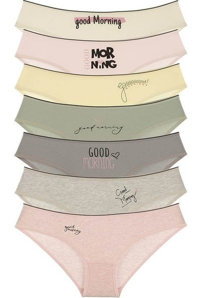 Donella 7'li Good Morning Baskılı Genç Kız Külot - 5171AP7