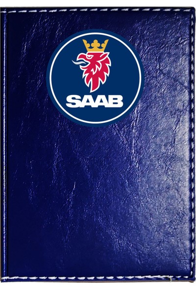 Promosyon Denizi Saab Logolu Lacivert Ruhsat Kabı