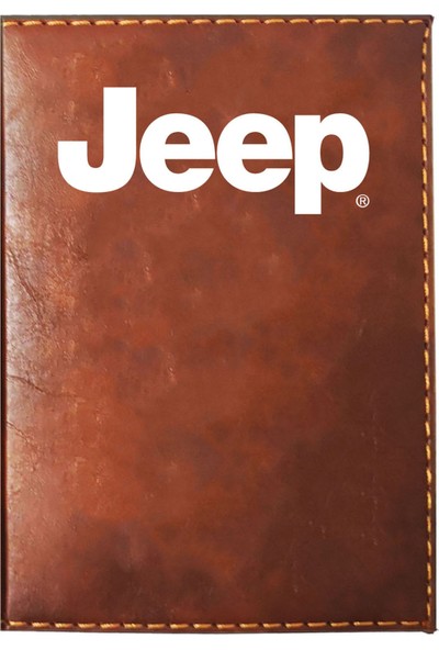 Promosyon Denizi Jeep Logolu Taba Ruhsat Kabı