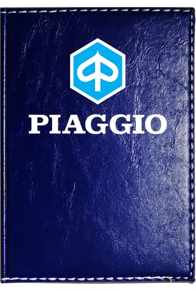 Promosyon Denizi Piagio Logolu Lacivert Ruhsat Kabı