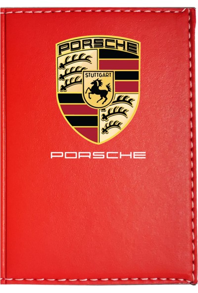 Promosyon Denizi Porche Logolu Kırmızı Ruhsat Kabı