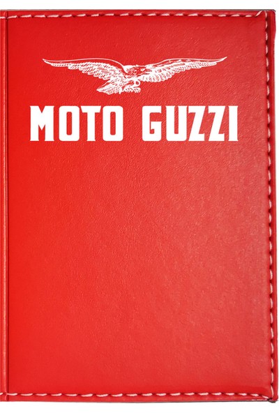 Promosyon Denizi Motoguzzi Logolu Kırmızı Ruhsat Kabı