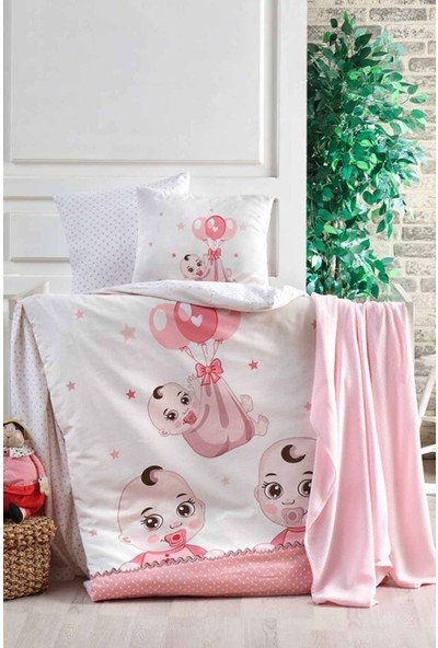 Kristal Kristal Babies Ranforce Bebek Nevresim Takımı - Pembe Kristal Kristal Babies Ranforce Bebek Nevresim Takımı - Pembe