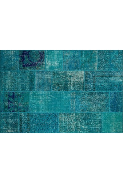 Evdepo Home Turkuaz Patchwork Halı 120X 180 cm Evdepo Home Turkuaz Patchwork Halı 120X 180 cm
