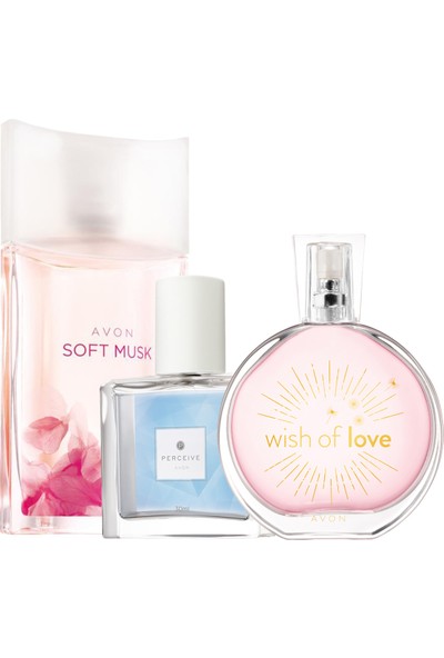 Avon Soft Musk Wish Of Love Perceive Üçlü Kadın Parfüm Set Avon Soft Musk Wish Of Love Perceive Üçlü Kadın Parfüm Set