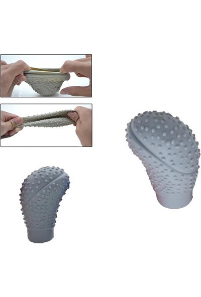 Tvet Silikon Esnek Masajlı Vites Topuzu Kılıf Gri T36902 Tvet Silikon Esnek Masajlı Vites Topuzu Kılıf Gri T36902