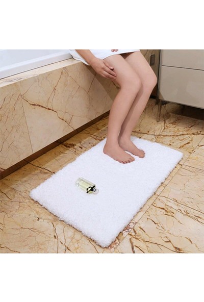 Saraz Halı Soft 40X60 Beyaz Banyo Paspası Puffy Paspas Saraz Halı Soft 40X60 Beyaz Banyo Paspası Puffy Paspas