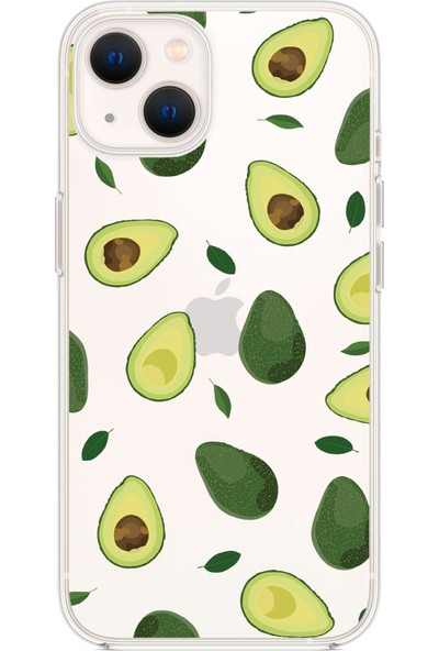 Moodcase Apple iPhone 13 Avokado Desenli Premium Silikonlu Şeffaf Telefon Kılıfı Moodcase Apple iPhone 13 Avokado Desenli Premium Silikonlu Şeffaf Telefon Kılıfı