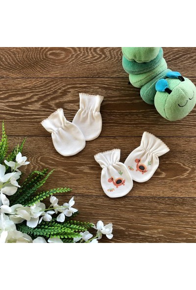 Renkli Puset 2'li Penye Bebek Eldiven Takım Ejderha