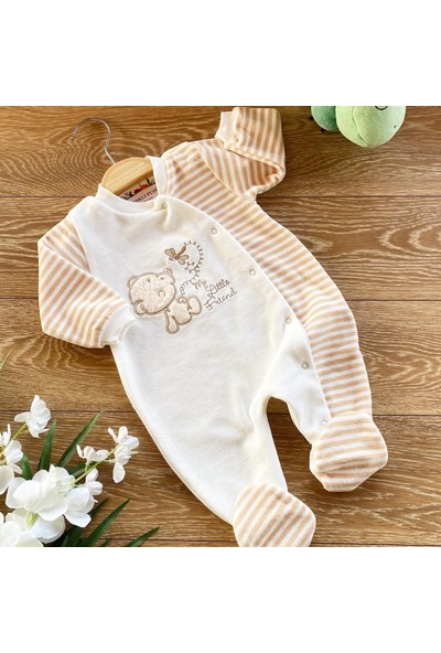 Renkli Puset Kadife Bebek Tulum Yusufçuk Ekru Pembe Mavi Renkli Puset Kadife Bebek Tulum Yusufçuk Ekru Pembe Mavi