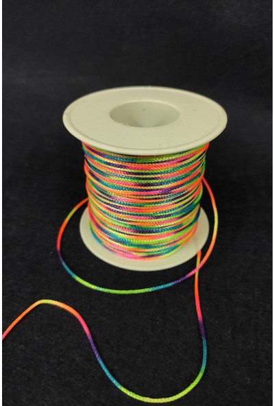 Platin Hediyelik Gökkuşağı Ince Paraşüt Bileklik Ipi Takı Ipliği