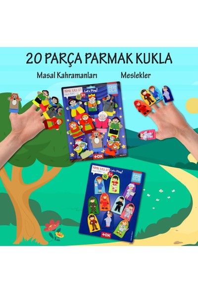 Tox 2 Set - 20 Parça Tox Masal Kahramanları ve Meslekler Parmak Kukla T76-1 T225 Tox 2 Set - 20 Parça Tox Masal Kahramanları ve Meslekler Parmak Kukla T76-1 T225