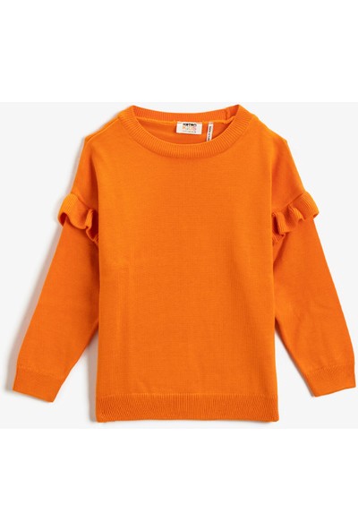 Koton Kollari Firfirli Sweatshirt Bisiklet Yaka Basic