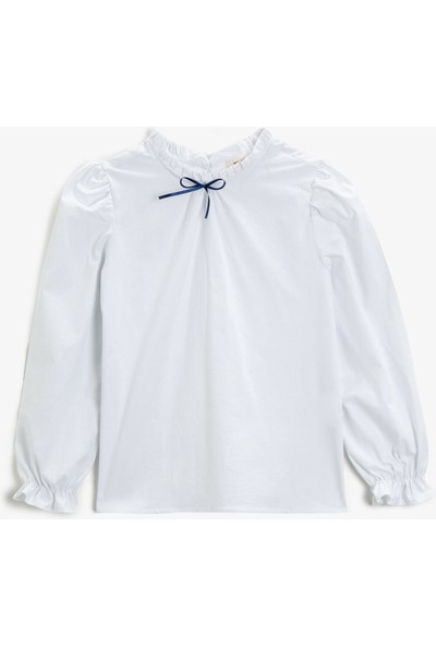 Koton Kollari Büzgülü Gömlek Pamuklu